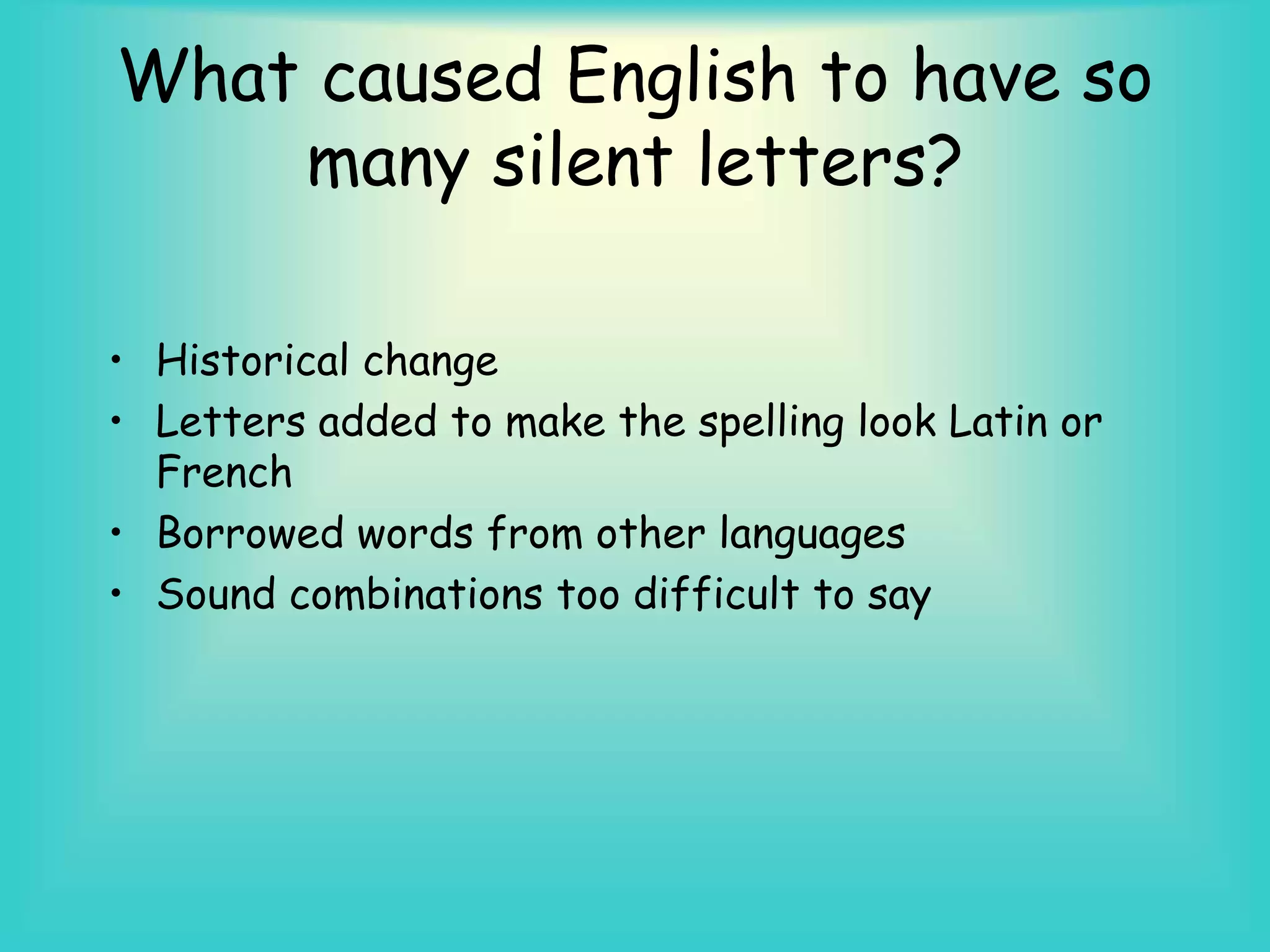 Silent letter ppt | PPTX