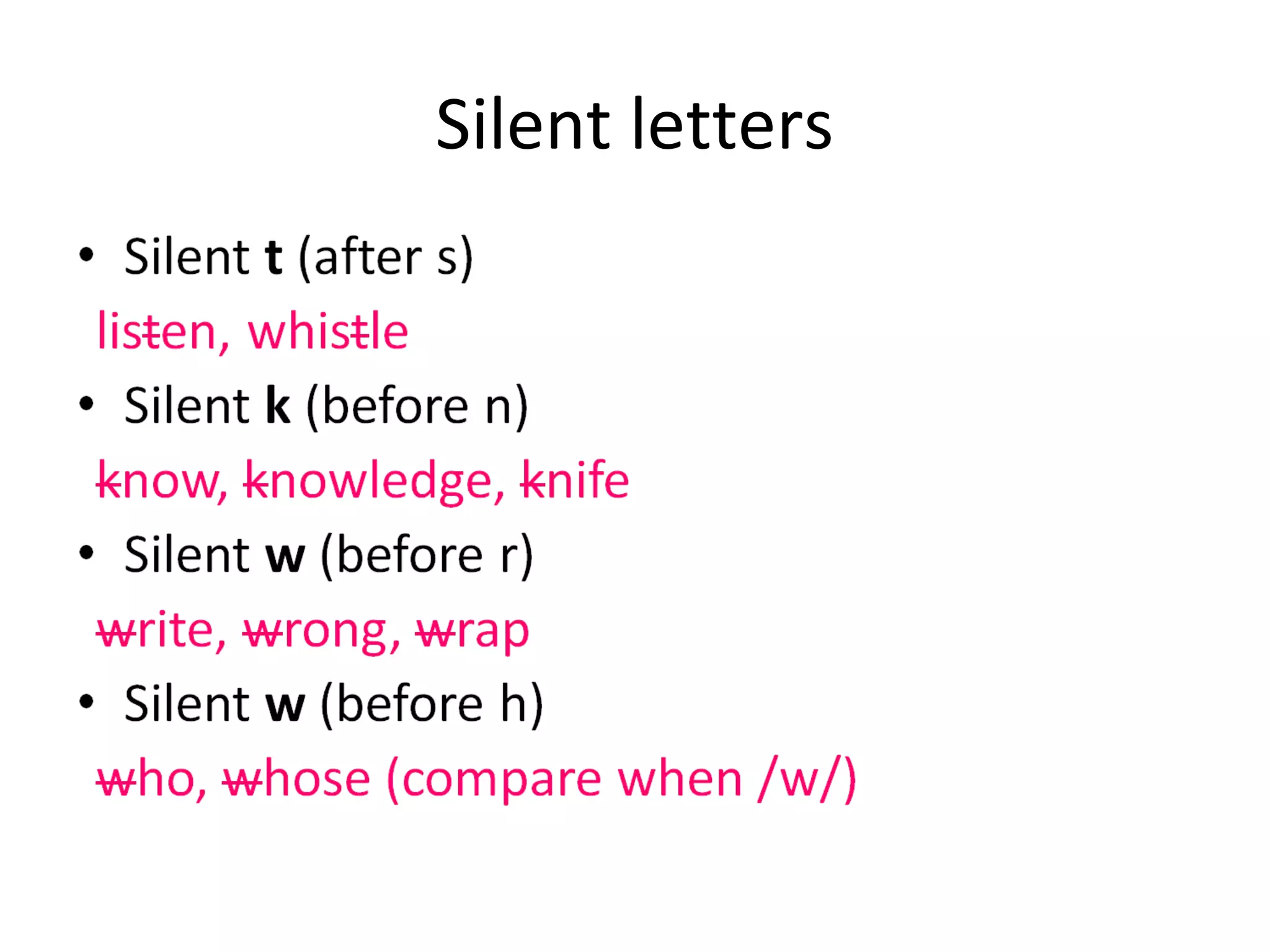 Silent letters | PPT