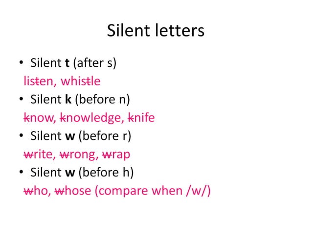Silent letters | PPT