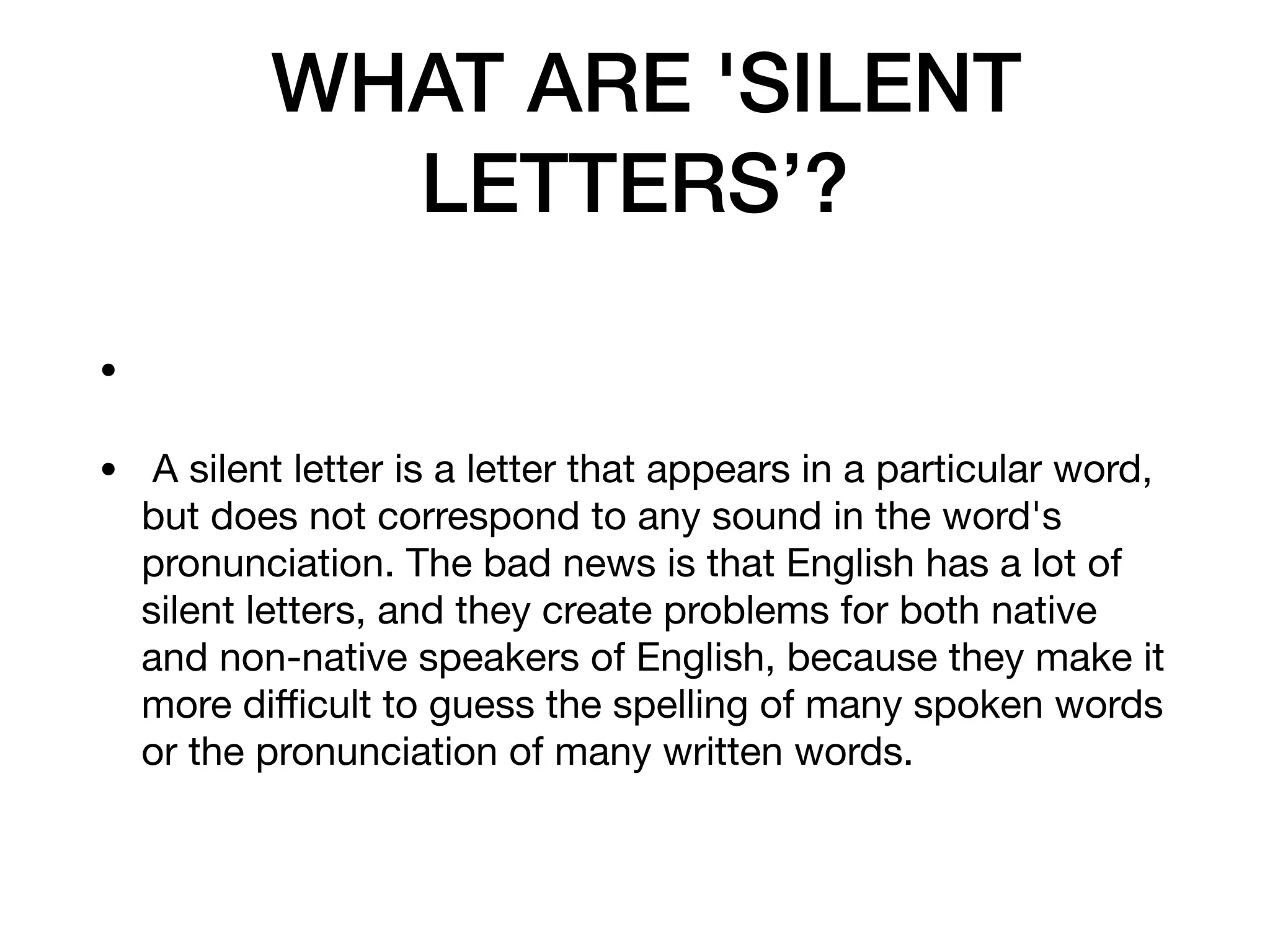 Silent letters | PDF