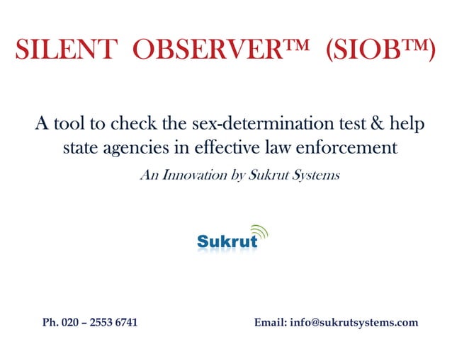 Silent Observer: An Innovation by Sukrut Systems | PDF | Reproductive ...