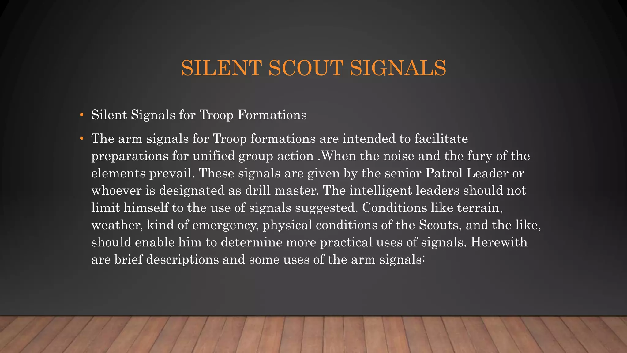 Silent scout signals | PPTX