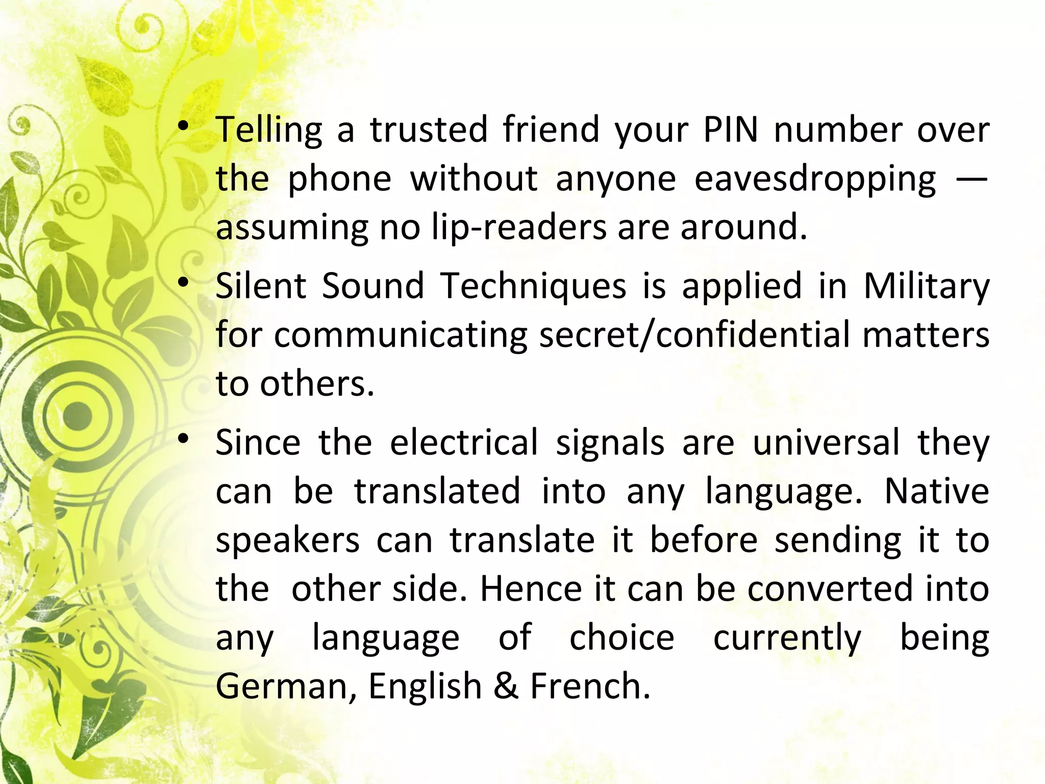 silent sound technology | PPT