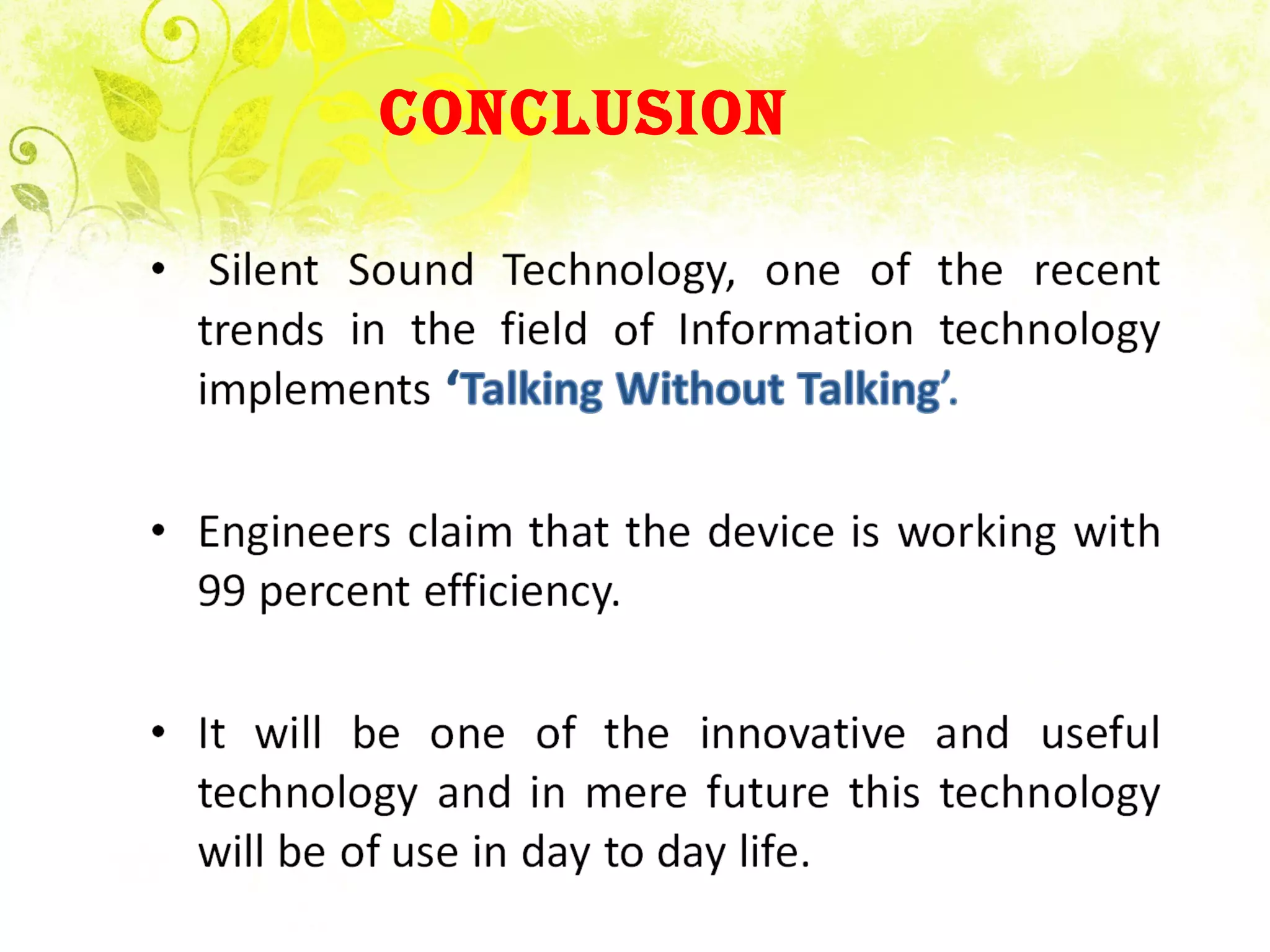 silent sound technology | PPT
