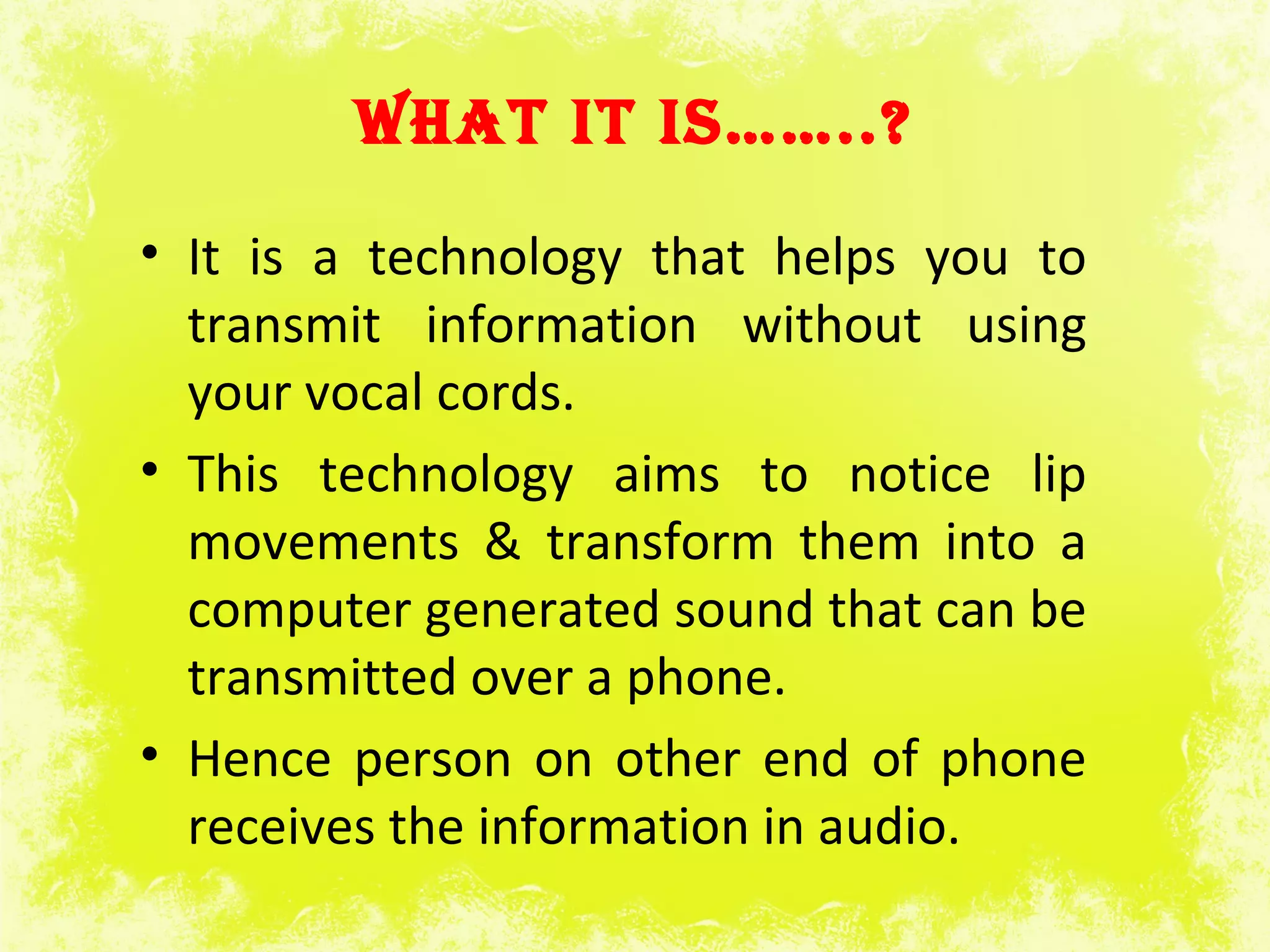 silent sound technology | PPT