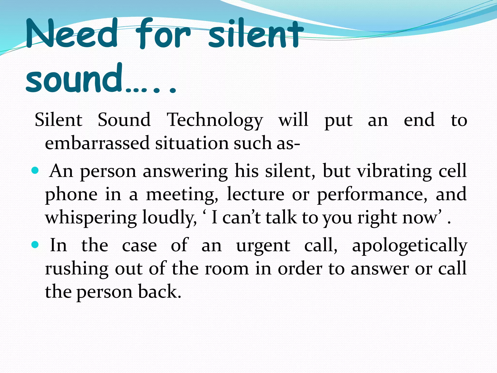 Silent sound technologyrevathippt | PPT
