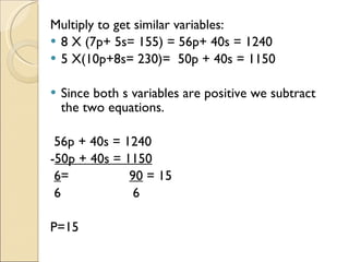 Simultaneous Equation Project | PPT