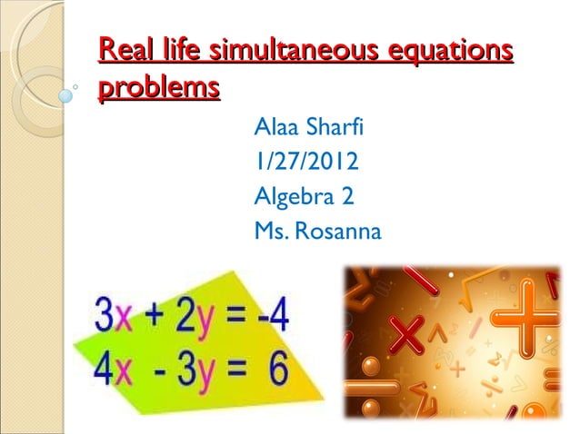 Simultaneous Equation Poster | PPT