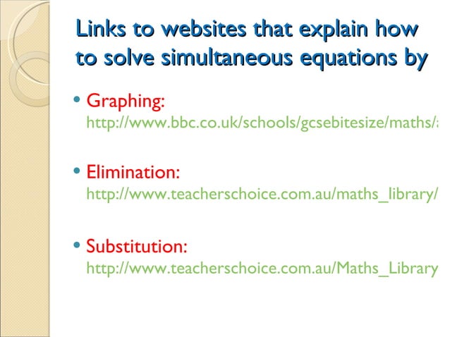 Simultaneous Equation Poster | PPT