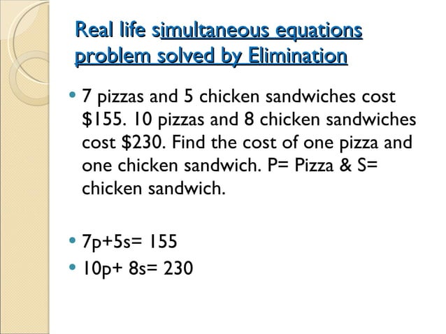 Simultaneous Equation Poster | PPT