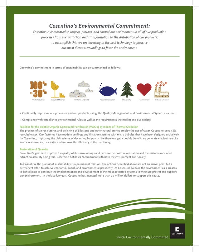 Silestone Cosentino’s Environmental Commitment | PDF | Environmental ...