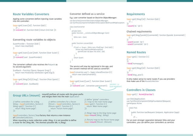Silex Cheat Sheet | PPT