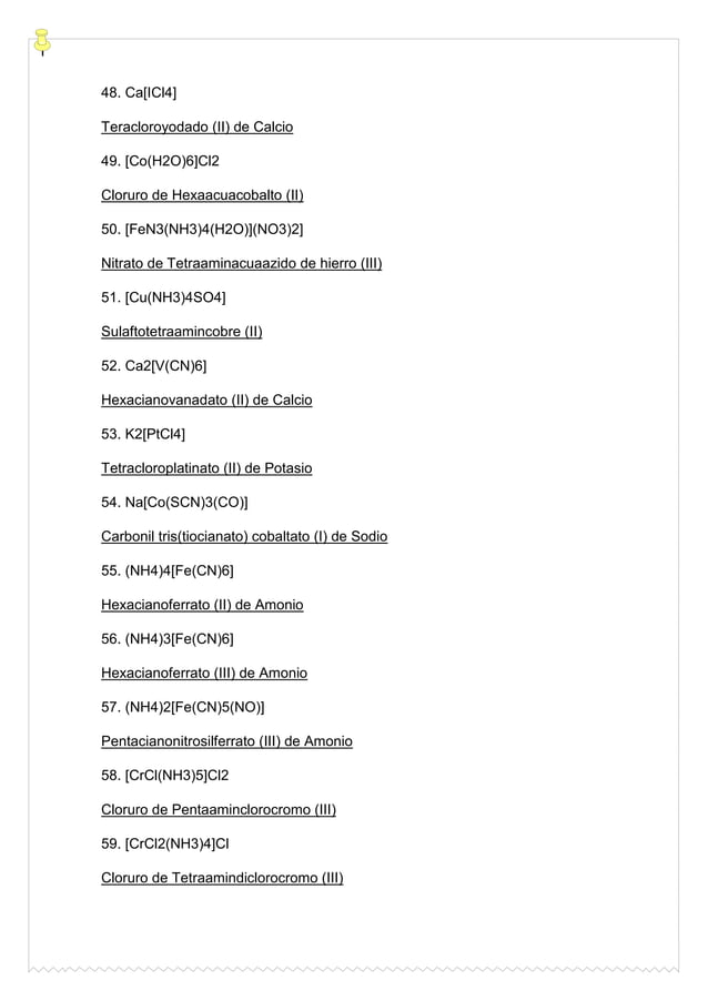 Ejercicio de Nomenclatura De Coordinacion | PDF