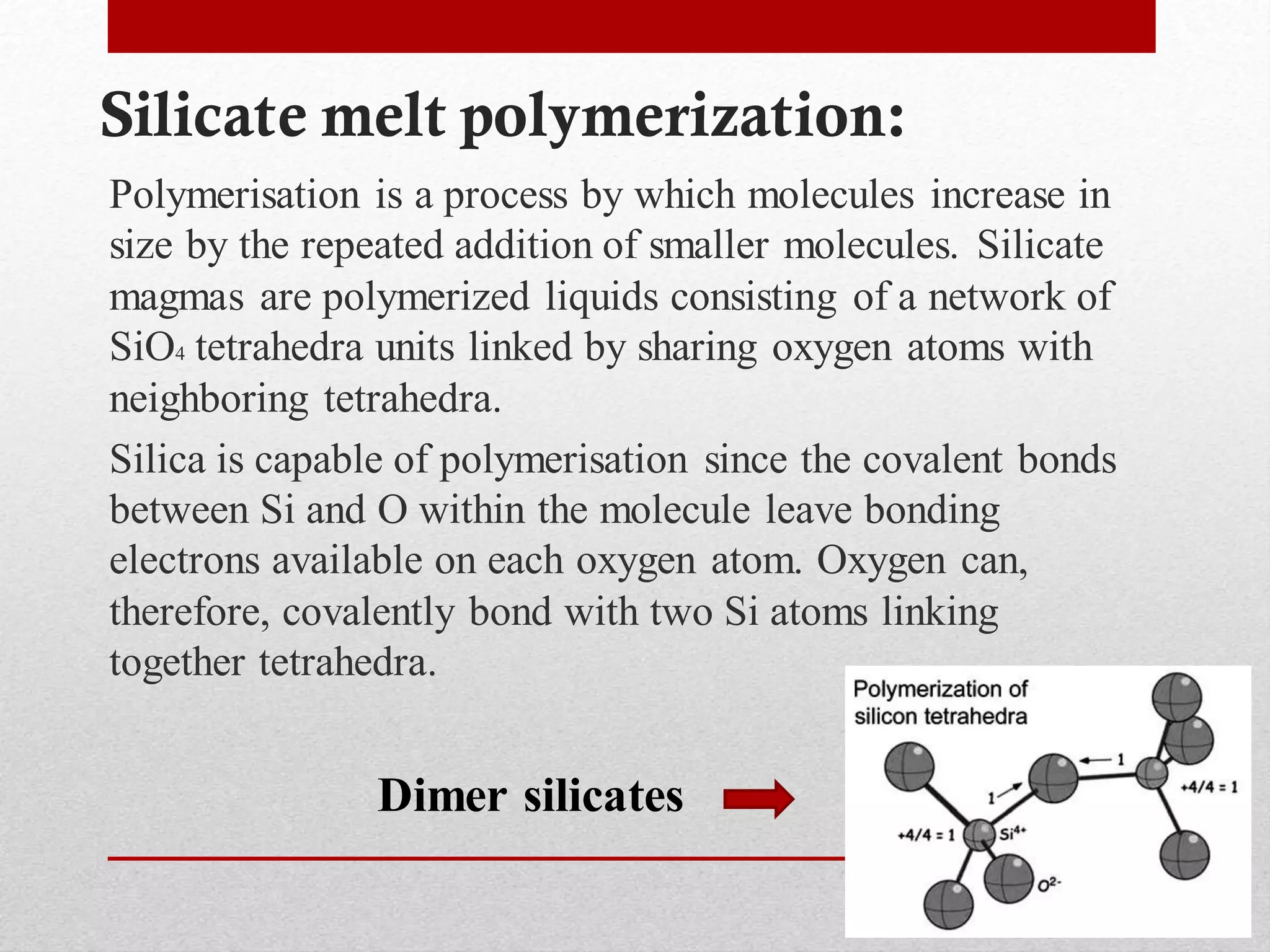 Silica polymerization in igneous processes. | PDF