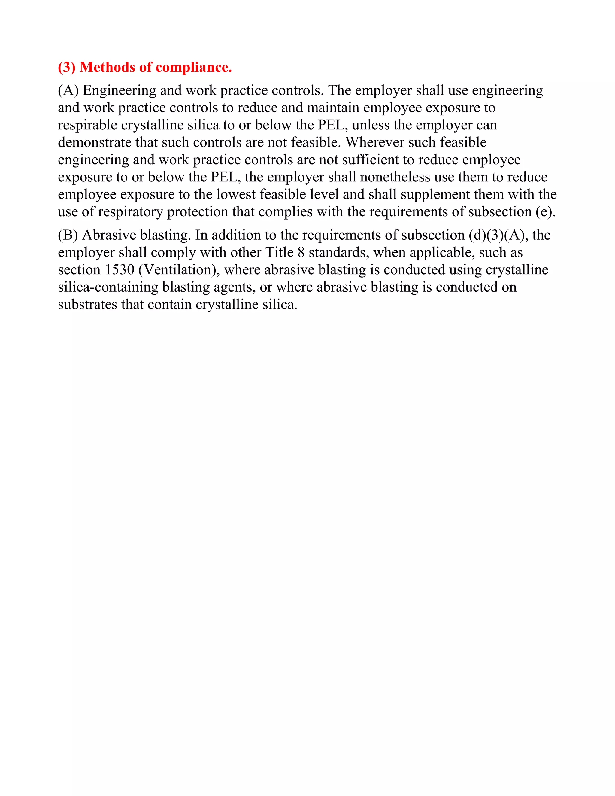 Silica Alternate Control Plan | PDF