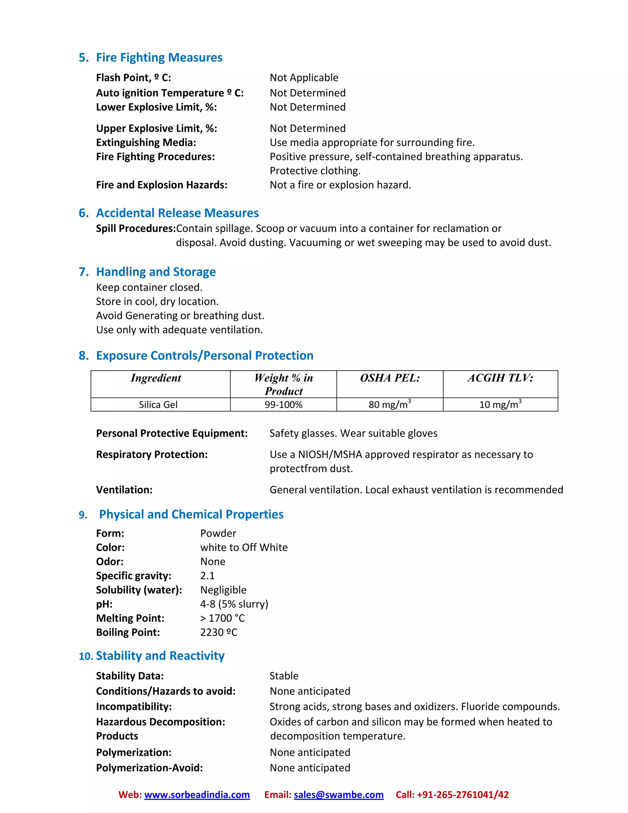 Silica Gel Chromatography MSDS | PDF