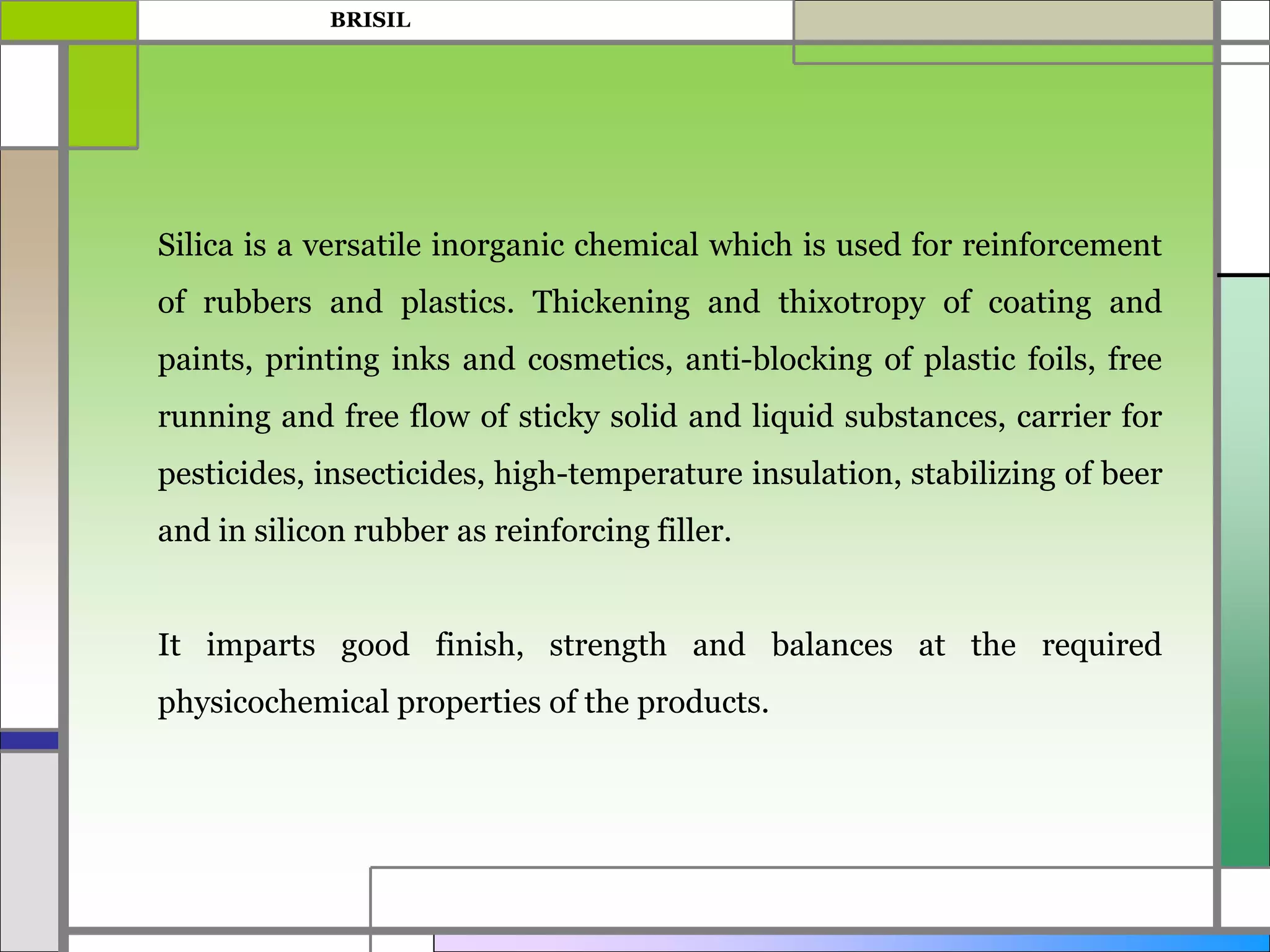 Silica & its applications | PPTX