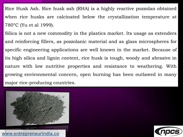 Silica produced from rice husk ash | PPTX