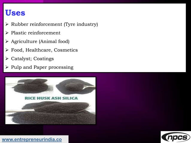 Silica produced from rice husk ash | PPTX