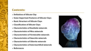 Silicate clay.(Morshed) | PPTX | Chemistry | Science