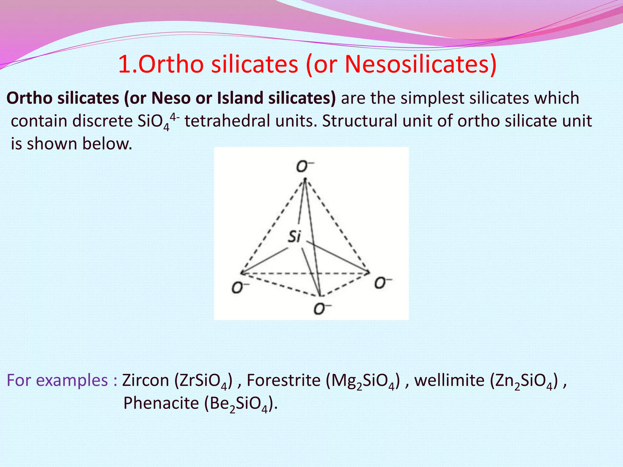 Silicates Classification Of Silicates Zeolites Application Of Zeolites Pptx Chemistry Science