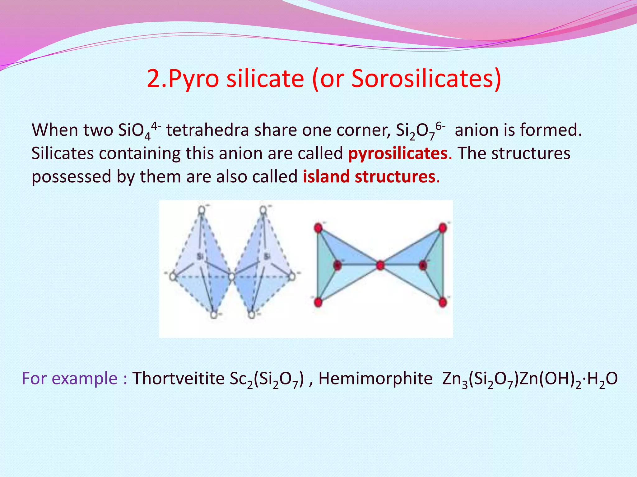 Silicates, classification of silicates Zeolites,application of zeolites ...