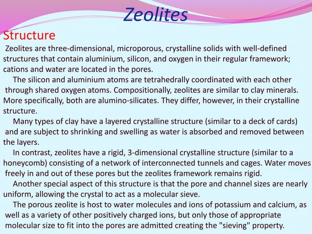 Silicates, classification of silicates Zeolites,application of zeolites ...