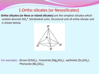 Silicates, classification of silicates Zeolites,application of zeolites ...