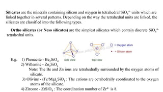 silicates, types of silicates and their chemical and structural ...