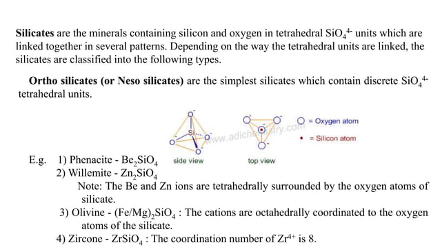 silicates, types of silicates and their chemical and structural ...