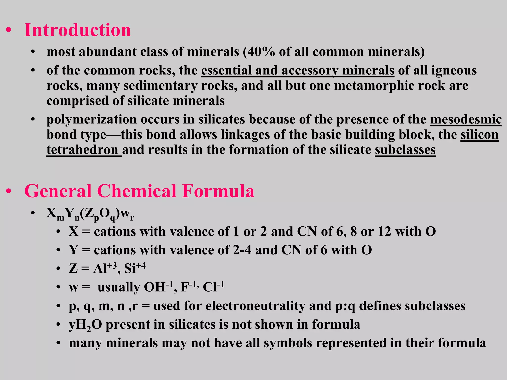 Silicates in geology based | PPT