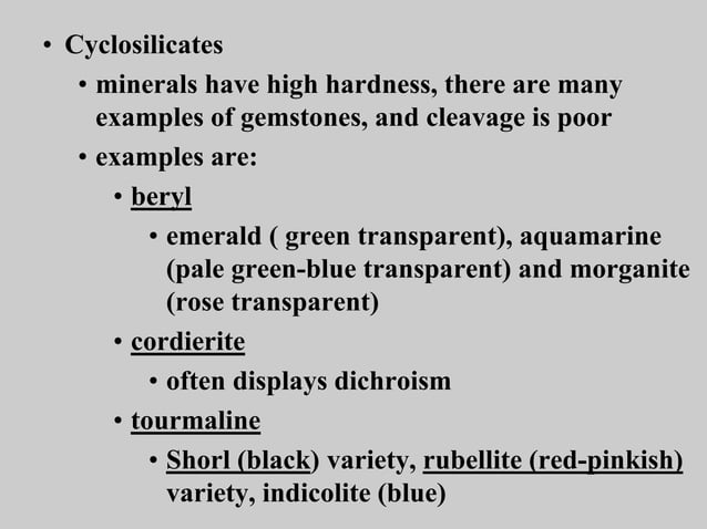 Silicates in geology based | PPT
