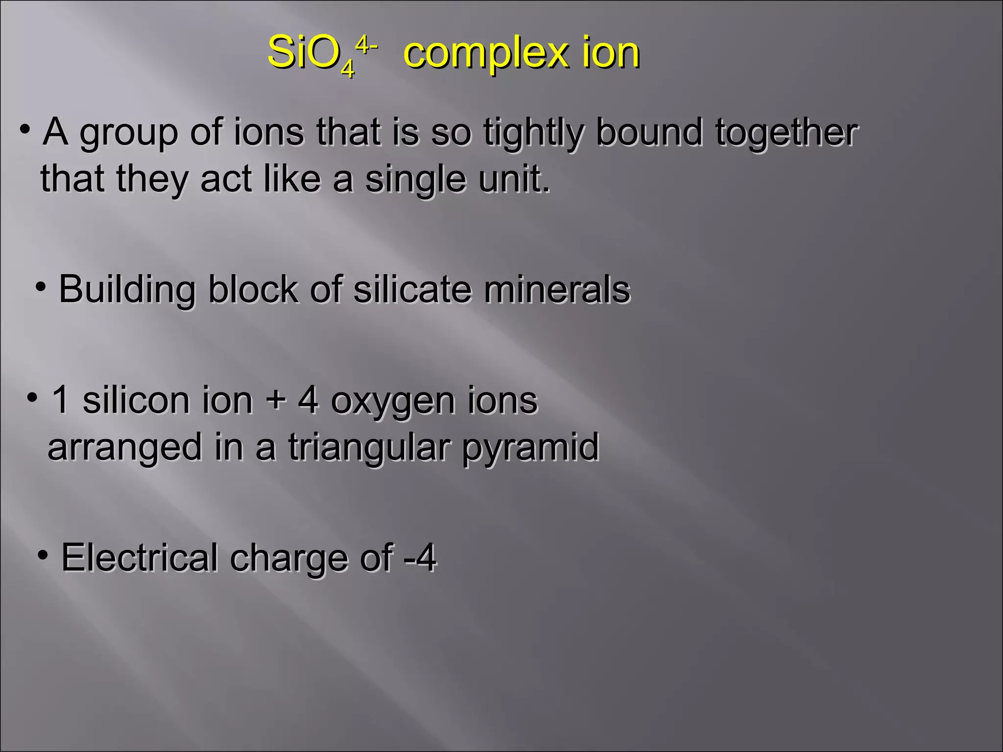 Silicate structure | PPT