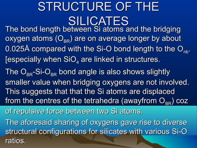 Silicate structure | PPT | Chemistry | Science