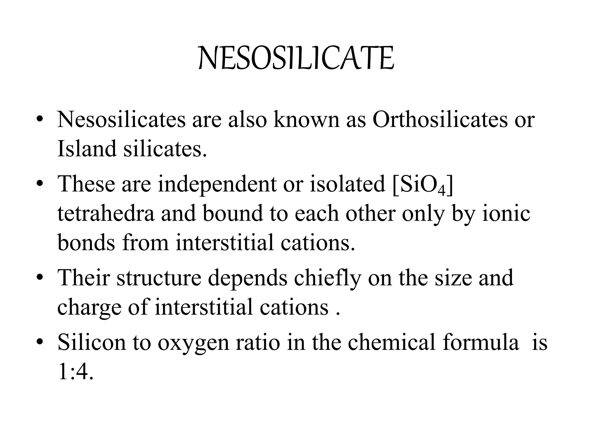 Silicate structure and its classification | PPTX