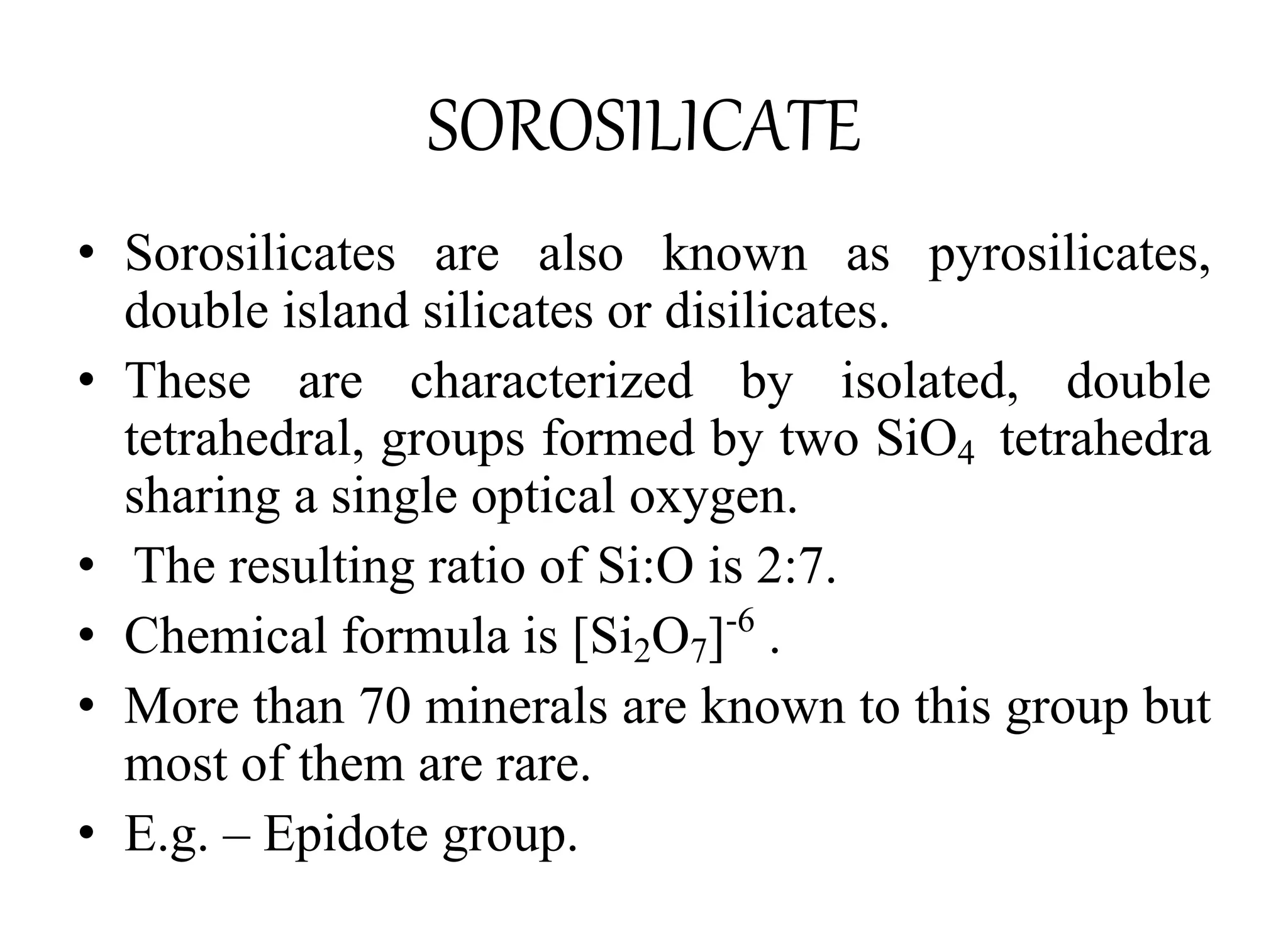Silicate structure and its classification | PPTX