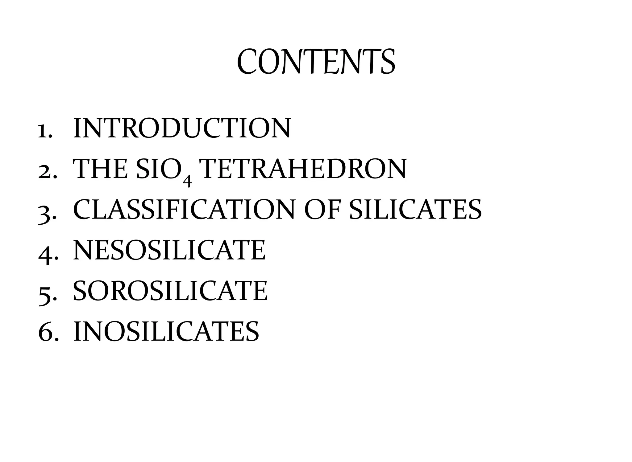Silicate structure and its classification | PPTX