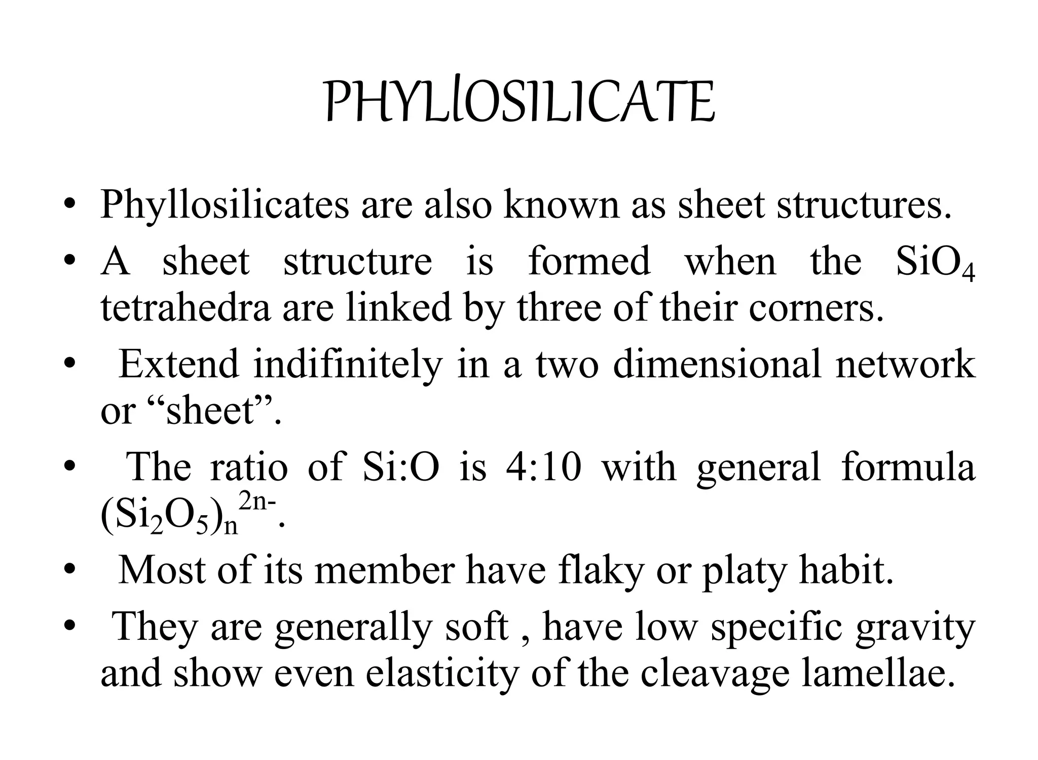 Silicate structure and its classification | PPTX