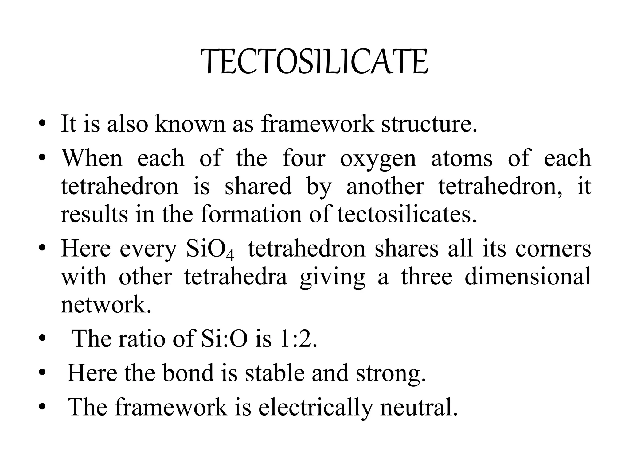 Silicate structure and its classification | PPTX