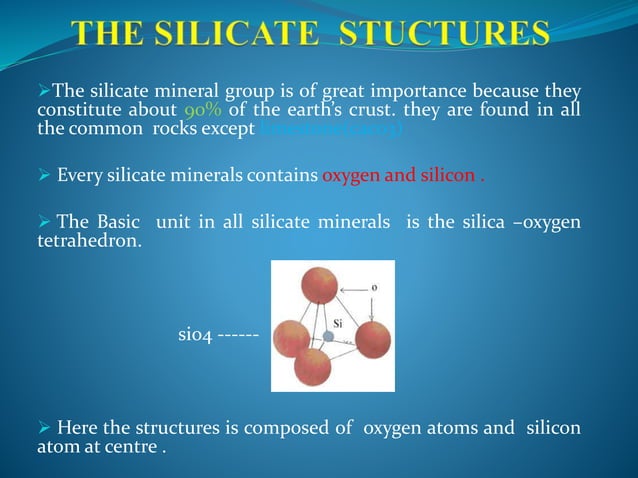The Silicate stuctures | PPTX | Geology | Science