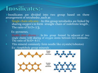 The Silicate stuctures | PPTX | Geology | Science