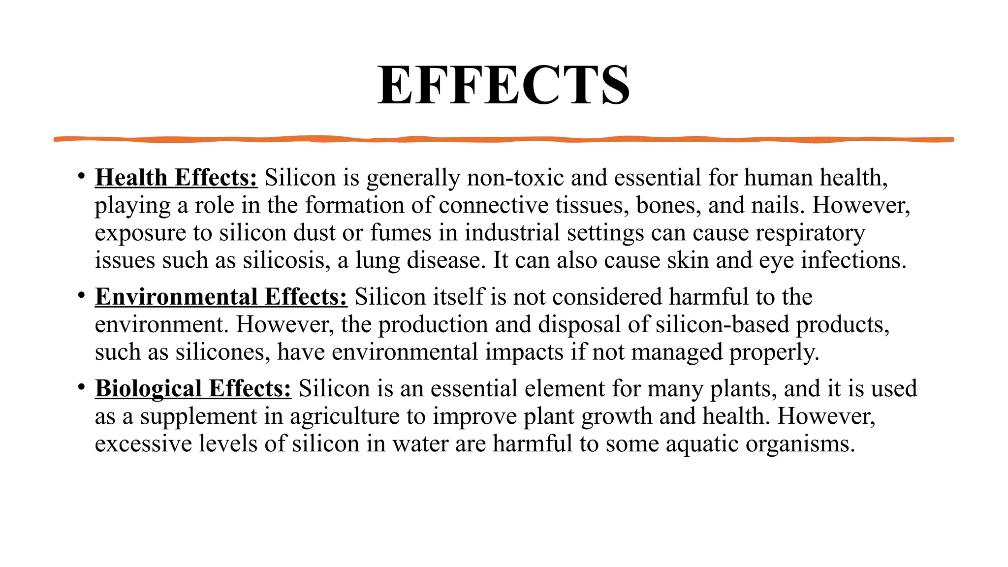 Silicon with multiple benefits and uses. | PPT