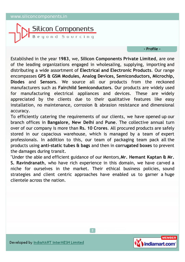 Silicon Components Private Limited, Mumbai, Electrical and Electronic ...