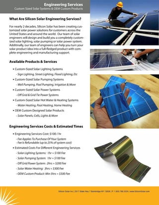 Silicon Solar Brochure - Solar Engineering Services | PDF