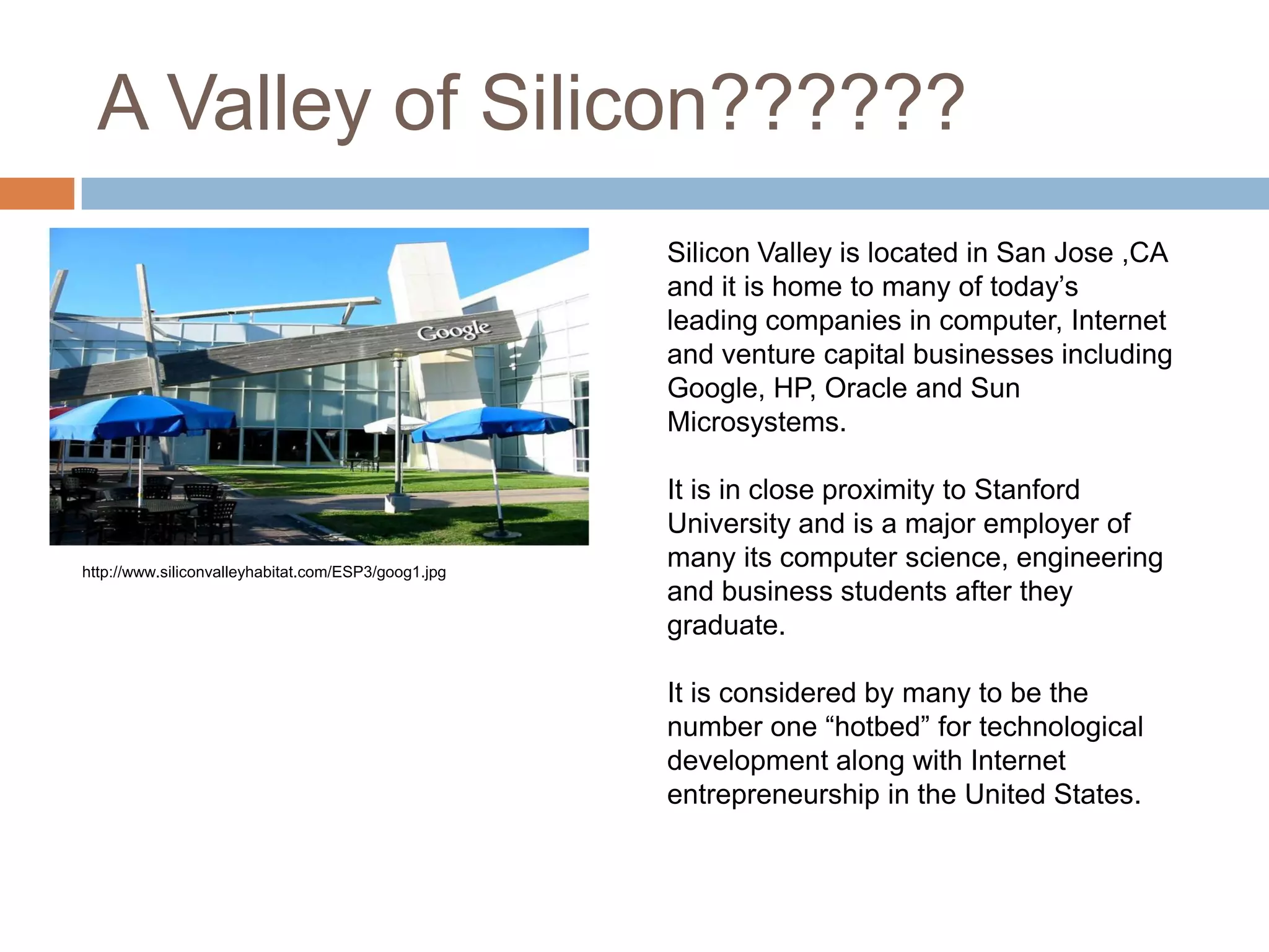 0858683 Silicon Valley Presentation | PDF