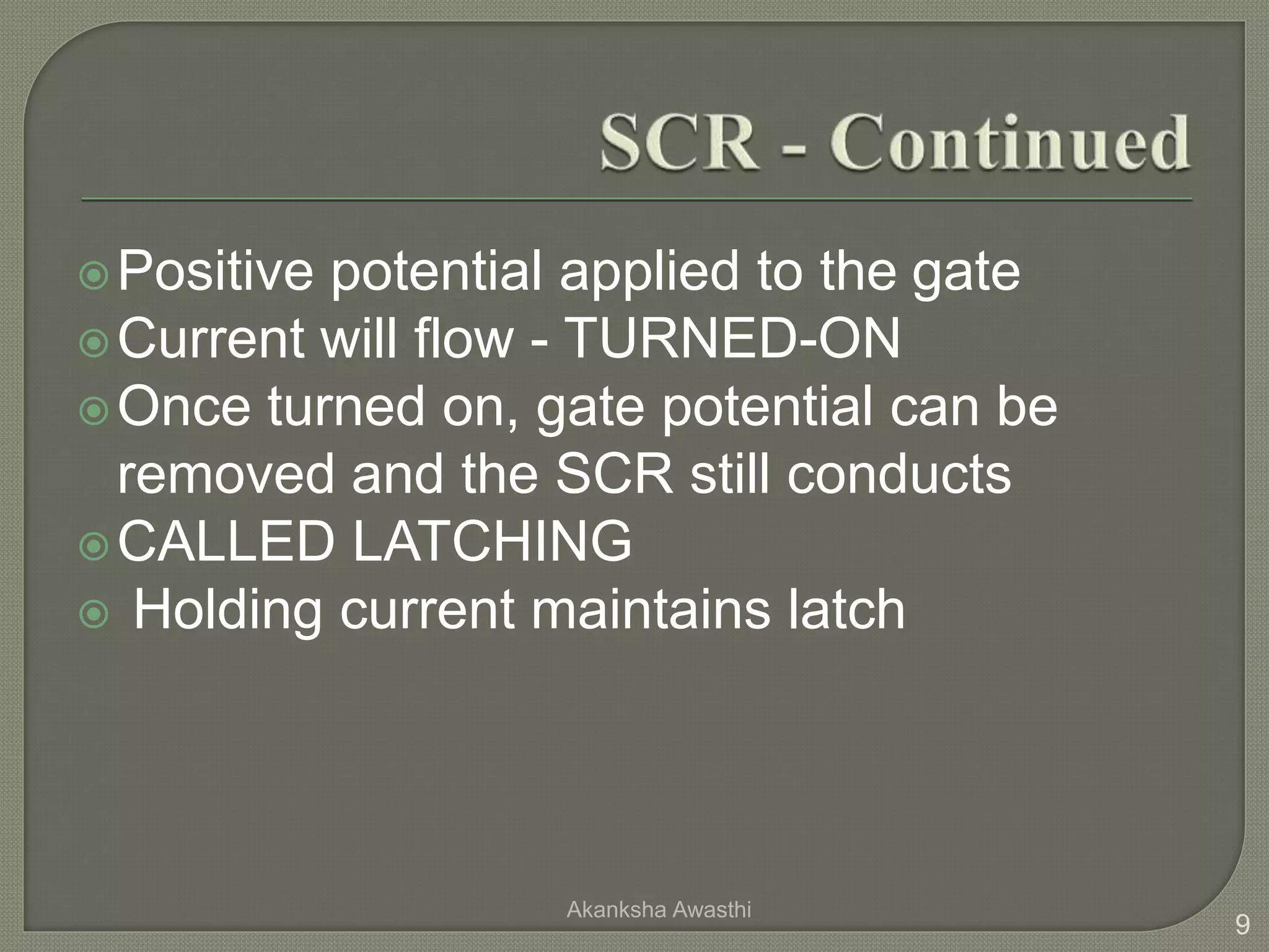 Silicon controlled rectifier (scr) | PPTX