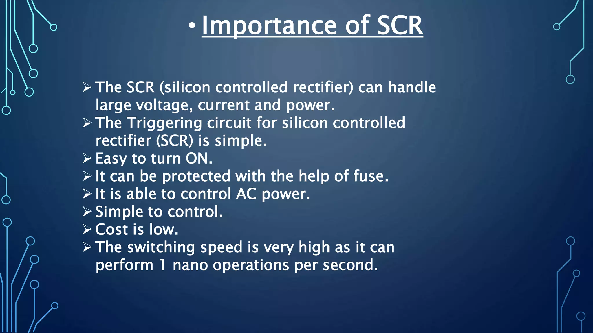 Silicon controlled rectifier ( SCR ) | PPTX