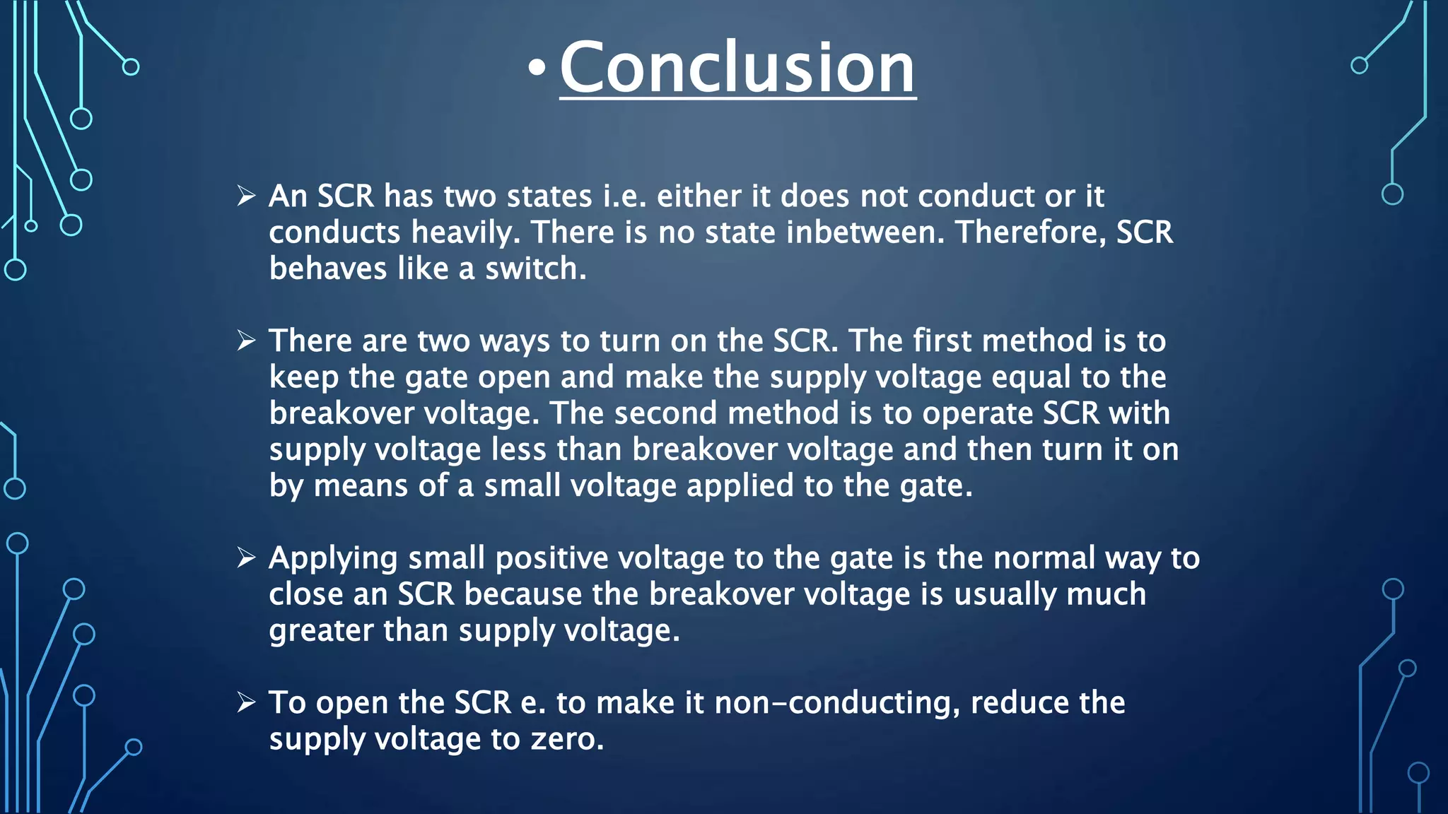 Silicon controlled rectifier ( SCR ) | PPTX