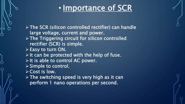 Silicon controlled rectifier ( SCR ) | PPTX | Operating Systems | Computer Software and Applications