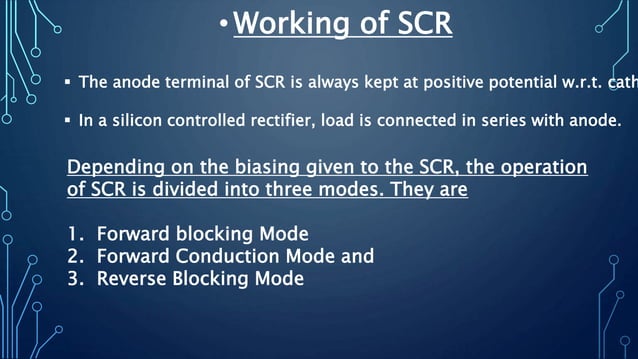Silicon controlled rectifier ( SCR ) | PPTX | Operating Systems | Computer Software and Applications